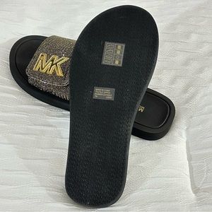 MICHAEL Michael Kors | Shoes | Michael Kors Mk Slides Metallic Logo ...